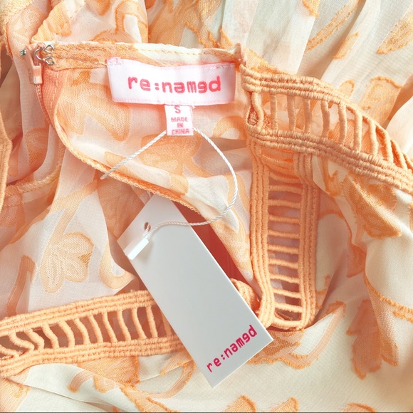 re:named | Dresses | Renamed Peach Orange Floral Ladder Maxi Dress ...